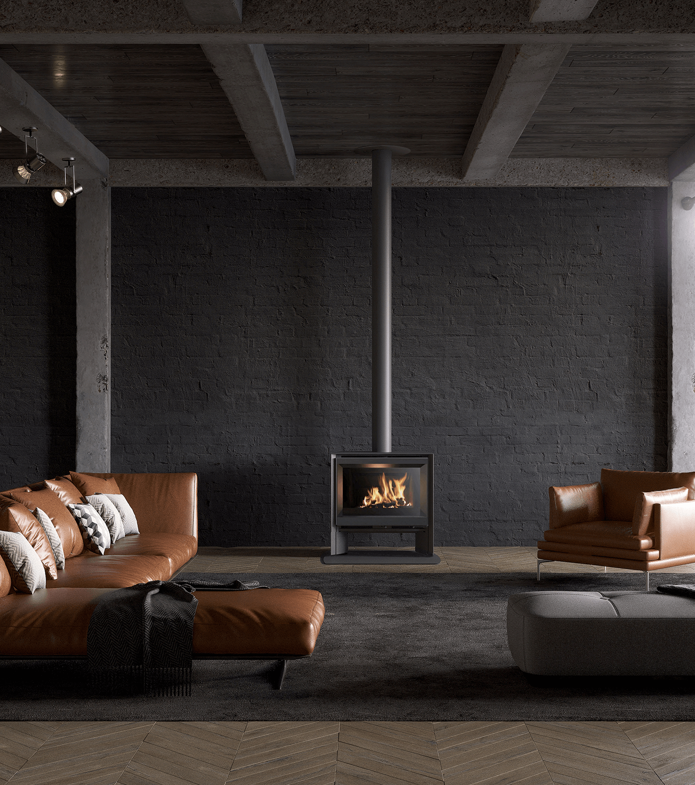 Stuv 6 Freestanding Energy Efficient Fireplace | Oblica